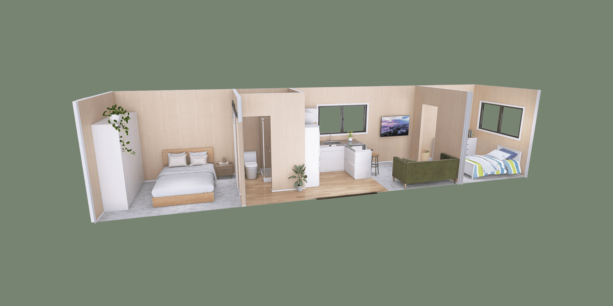 12.5m Two Bedroom Self-Contained Unit